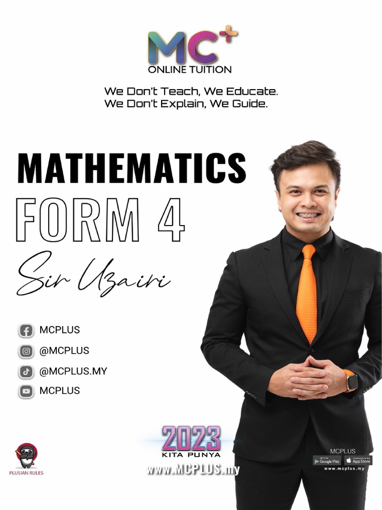 Form 4 Maths MR Uzairi 27.04.2023 | PDF | Integer | Logic