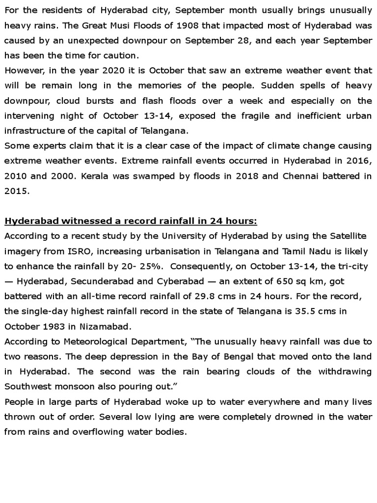 Hyd Floods | PDF | Rain | Flood