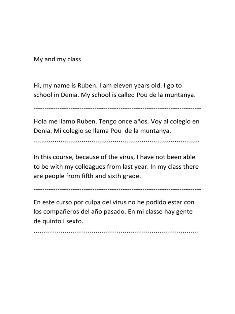 My and My Class | PDF | Art