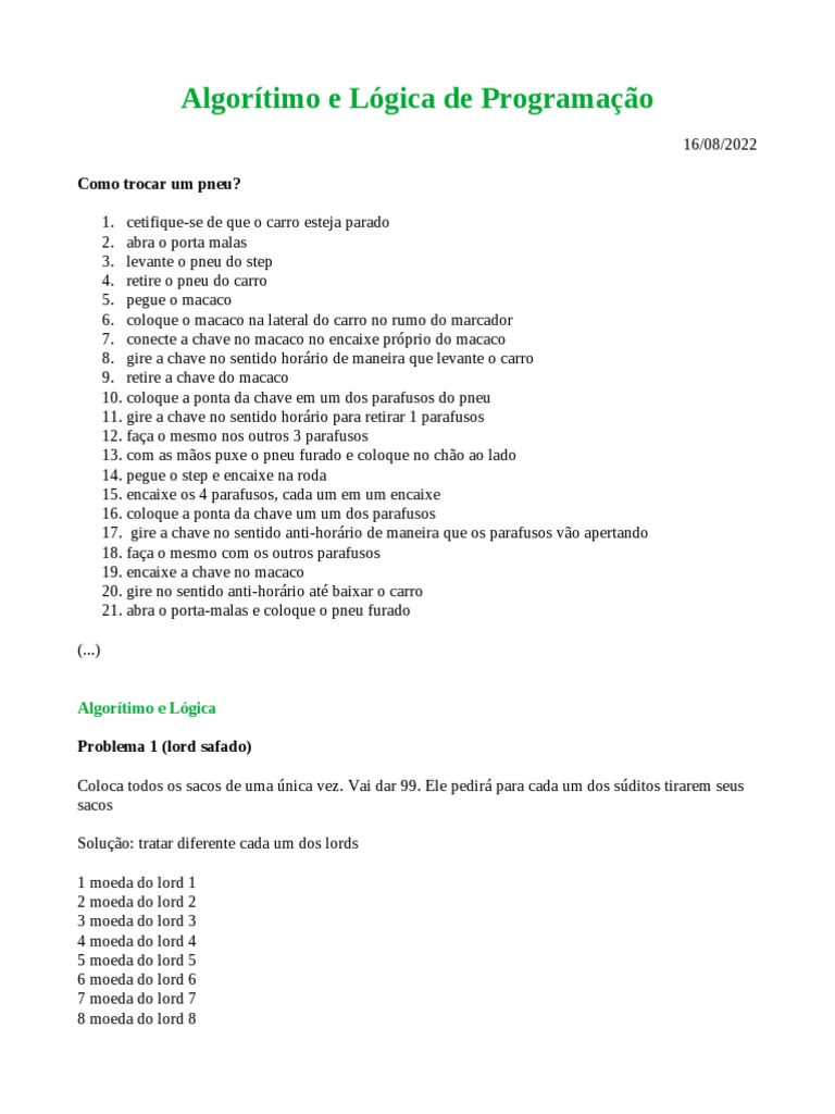 Algorítimo e Lógica de Programação | Descargar gratis PDF | Controle de ... Algorítimo e Lógica de Programação | Descargar gratis PDF | Controle de ...