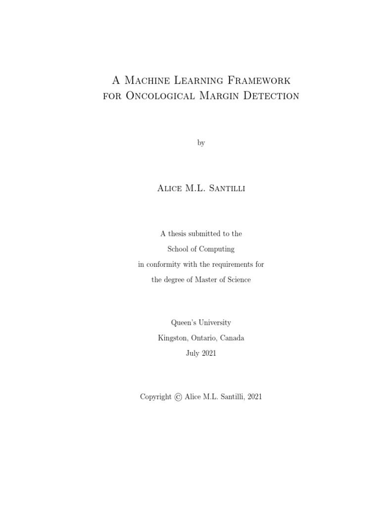 A Machine Learning Framework For Oncological Margin Detection | PDF | Medical Imaging | Mass ...