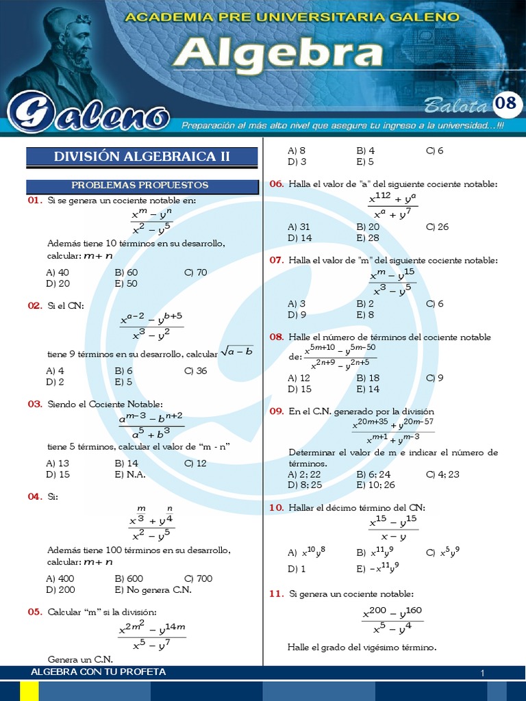 EjercisiosDivisi N Algebraica II ANUAL | PDF | Matemáticas | Álgebra abstracta