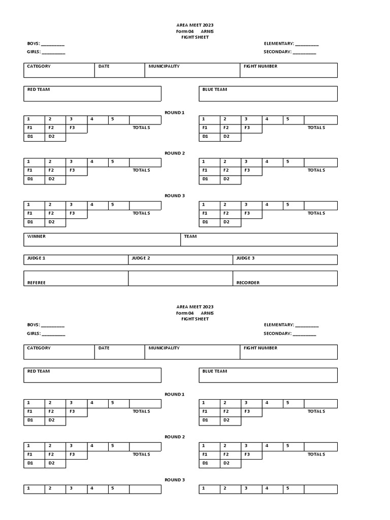 Fight Sheet | PDF