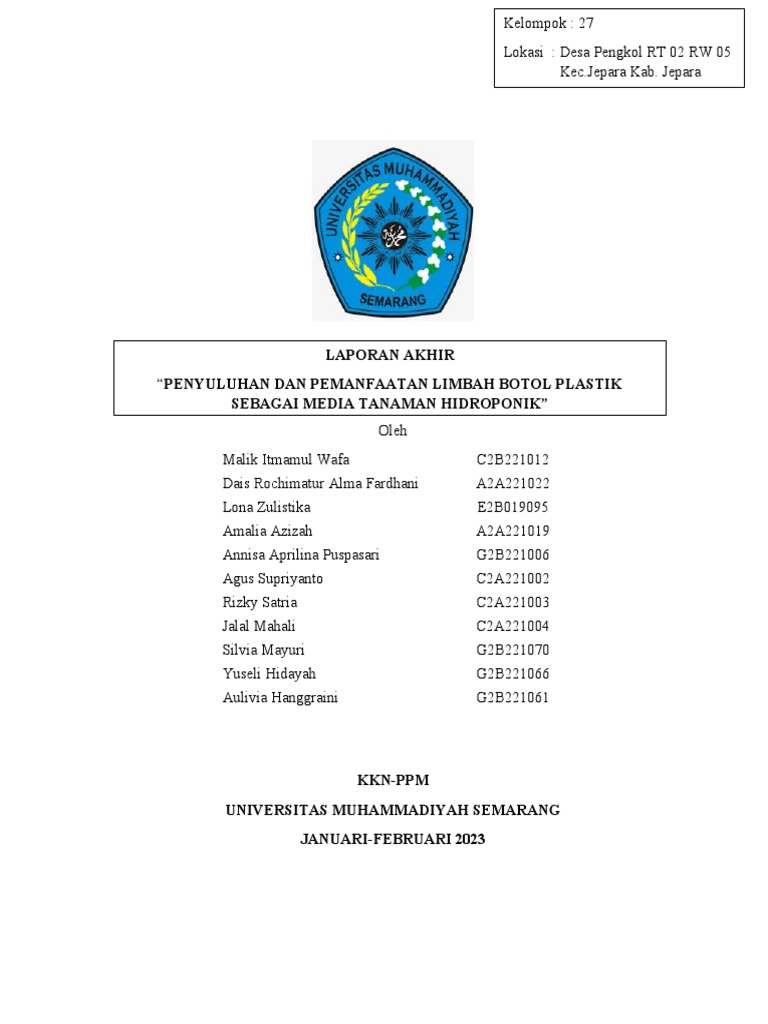Pemanfaatan Limbah Plastik untuk Hidroponik | PDF | Sains & Matematika