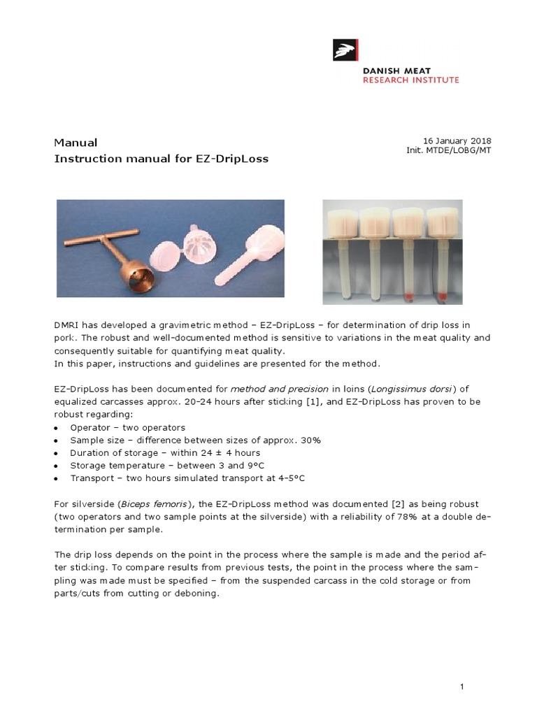 EZ-DripLoss Method for Pork Quality | PDF | Meat
