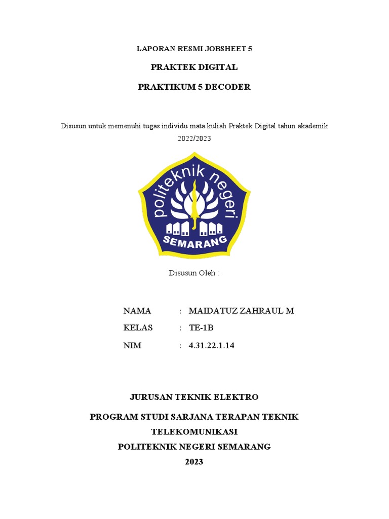 Laporan Percobaan 5 - Decoder | PDF