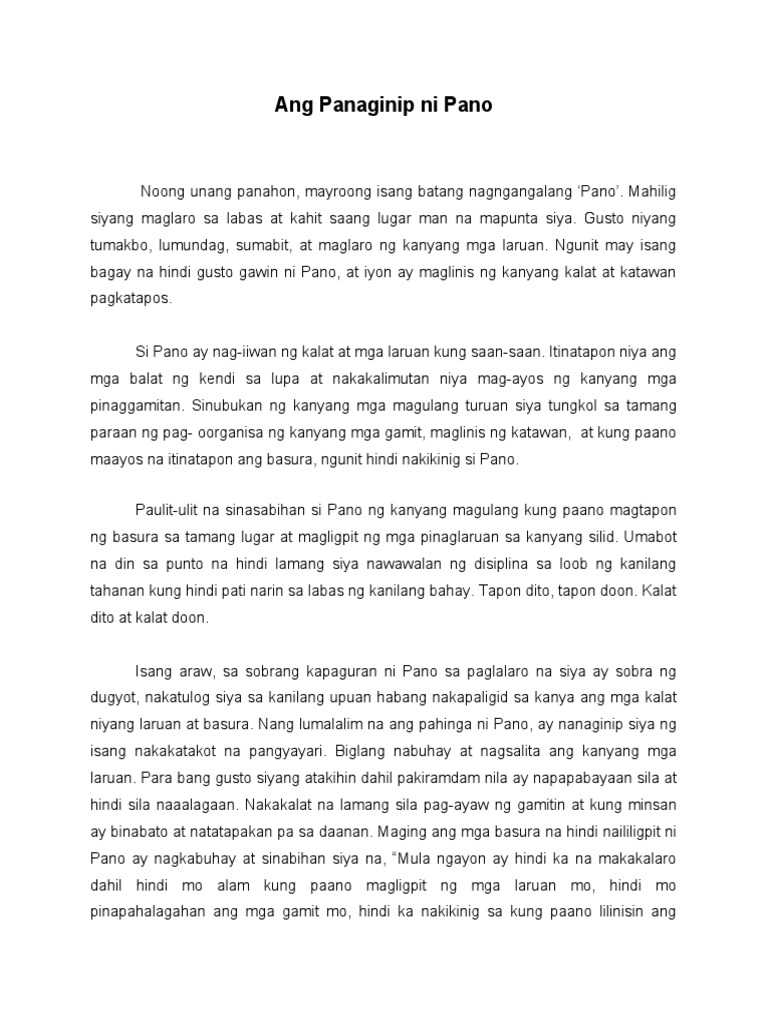 Ang Panaginip Ni Pano | PDF