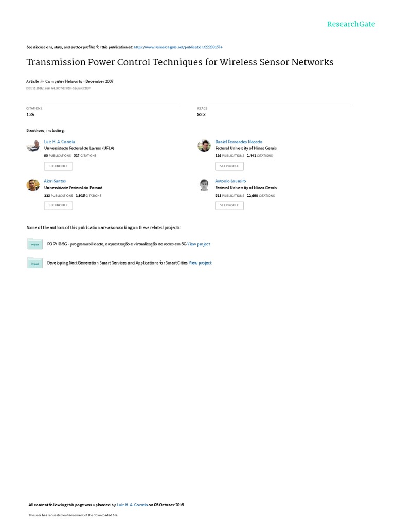 Transmission Power Control Techniques For Wireless | PDF | Wireless Ad Hoc Network ...