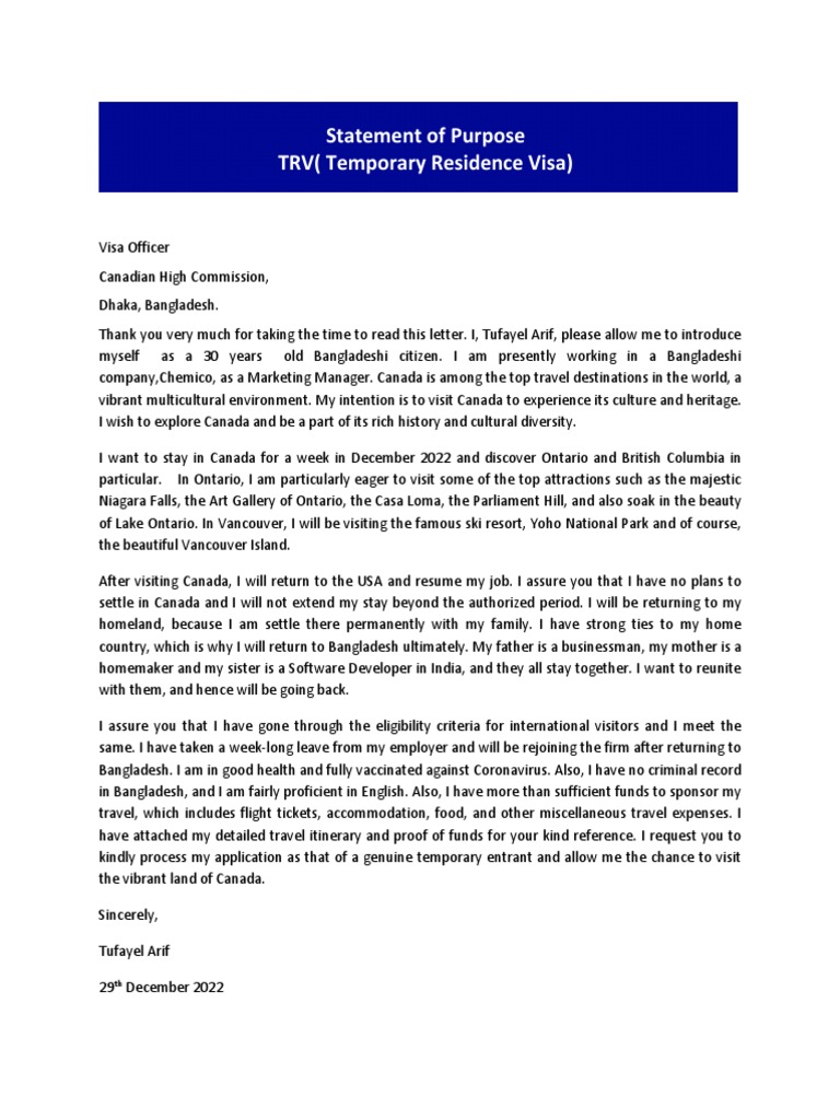 Canada Sop TRV | PDF