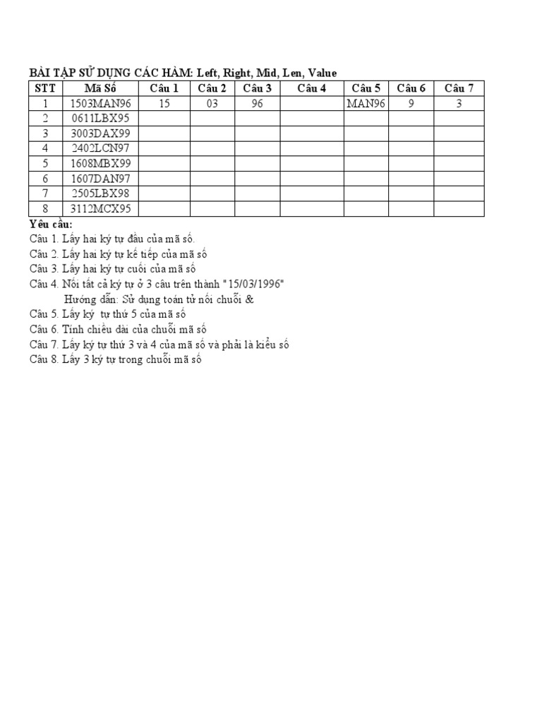 Bản Sao Bt Excel - Buoi 06 | PDF