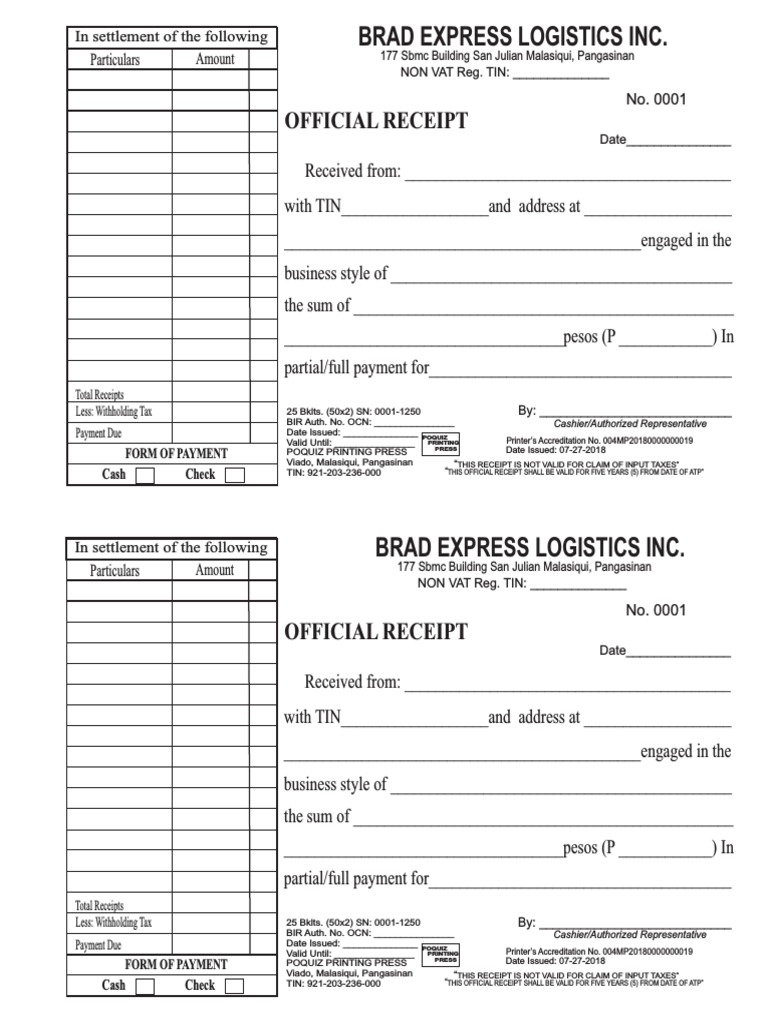 Brad-O R | PDF | Receipt | Taxes