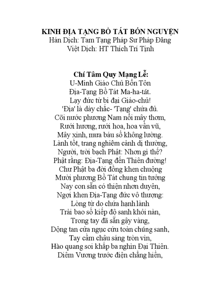 Kinh Dia Tang | PDF