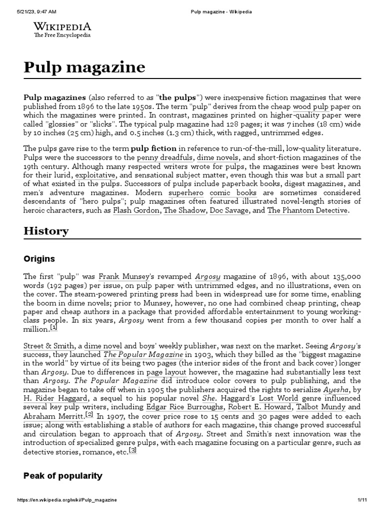Pulp Magazine | PDF | Pulp Magazine | Pulp Fiction
