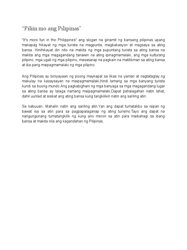 Piliin Mo Ang Pilipinas | PDF