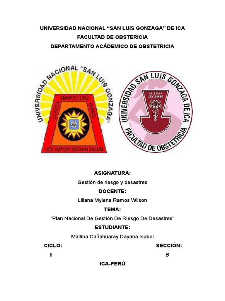 Semana 4 Plan Nacional de Gestion de Riesgo de Desastre Mallma ... Semana 4 Plan Nacional de Gestion de Riesgo de Desastre Mallma ...