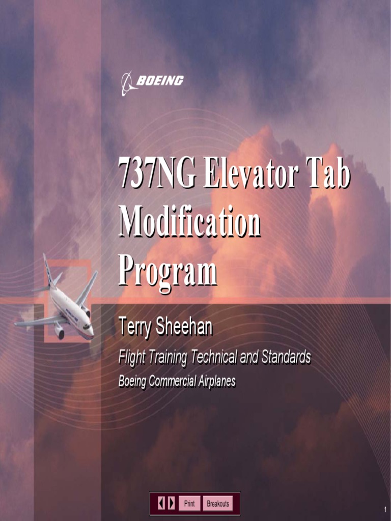 737NG Elevator Tab Modification Overview | PDF | Elevator | Airplane