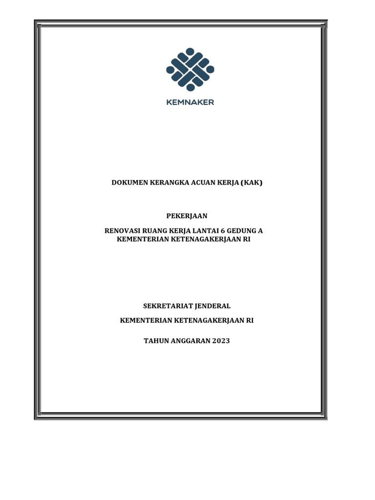 KAK Renovasi Ruang Kerja Lantai 6 Gedung A RM Rev01 | PDF