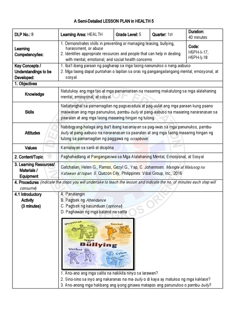 DLP Health5 Q1 L8 | PDF