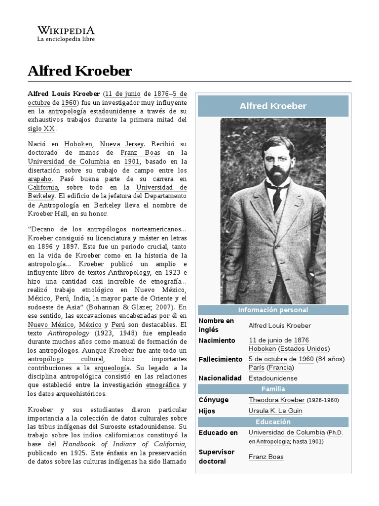Alfred Kroeber: Pionero de la Antropología | PDF | Science