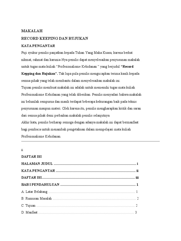MAKALAH Record Keeping | PDF