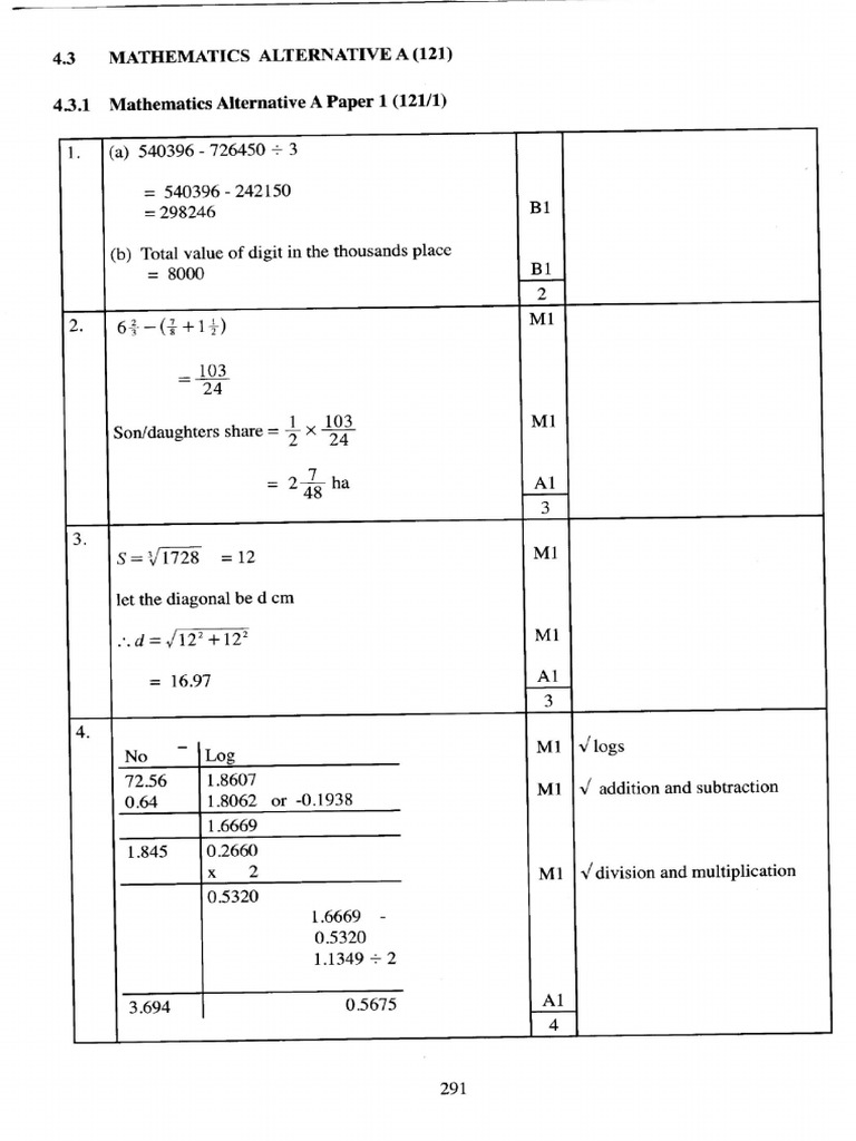 KCSE 2015 Mathematics Papers Overview | PDF