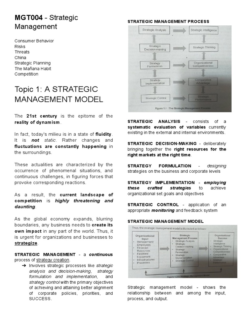 Prelim - Strategic Management | PDF | Strategic Management | Swot Analysis