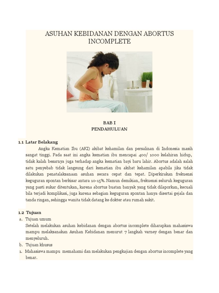 Asuhan Kebidanan Abortus Inkomplit | PDF