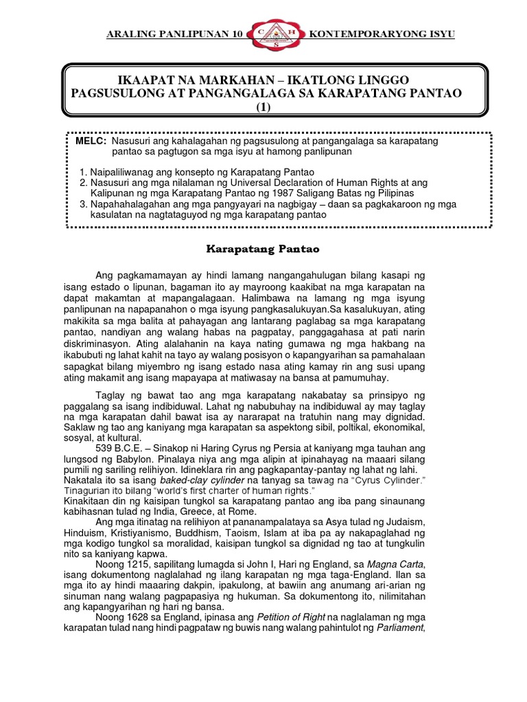 AP10 Quarter-4 LAS Week-3 | PDF
