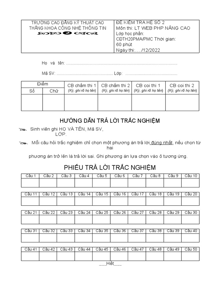 DeKiemTra - Laravel - De2 1 (AutoRecovered) | PDF