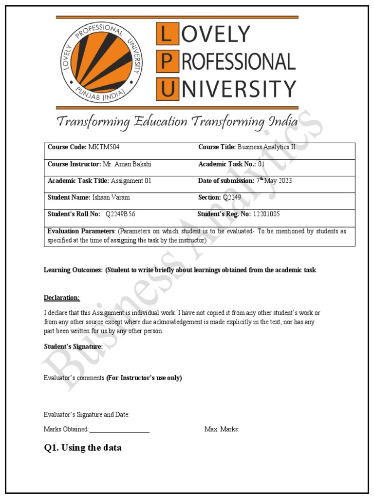 Business Analytics Ca | PDF | Data Type | Computing