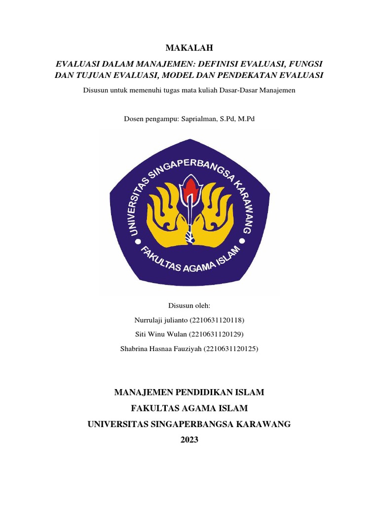 Evaluasi (Makalah Kel 10) | PDF