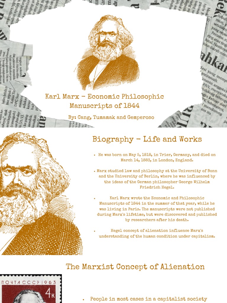 Karl Marx Economic Philosophic Manuscripts of 1844 | PDF | Karl Marx ...