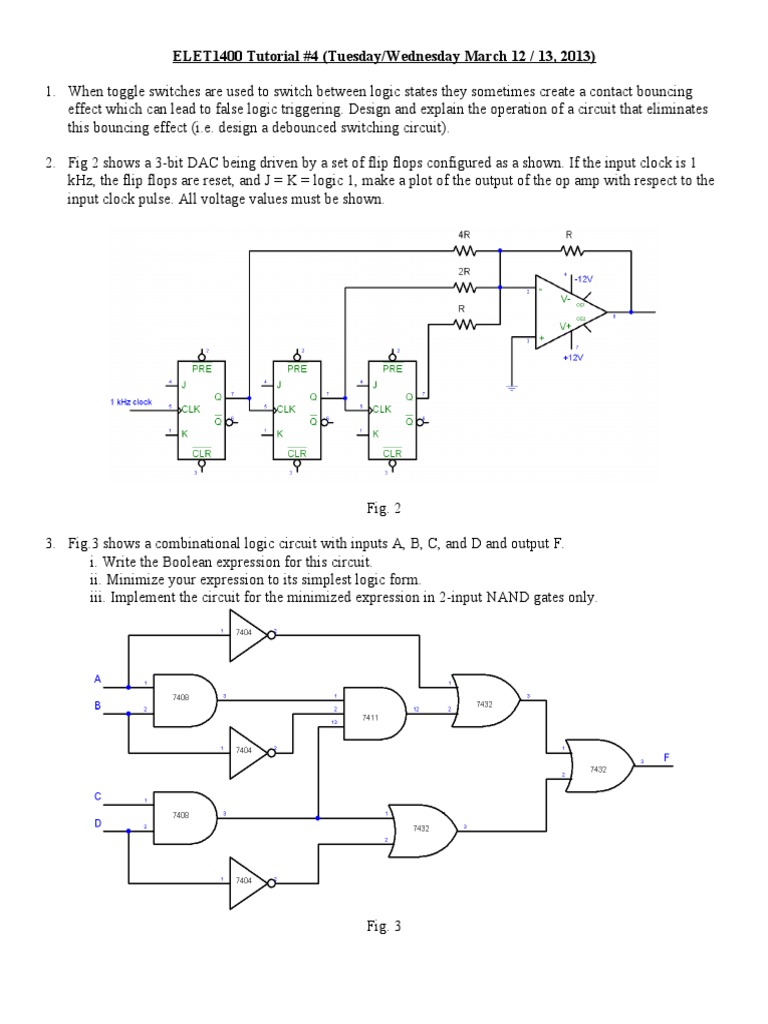 Digital Electronics - Tutorial #4 | PDF | Logic Gate | Electronic Circuits