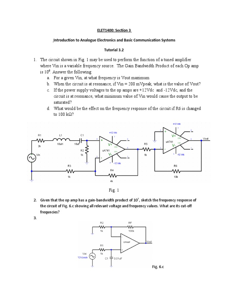 Analogue Electronics - Tutorial # 2 | PDF | Science & Mathematics
