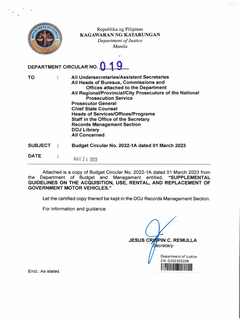 DC-019-dated-24-March-2023-DBM Budget Circular | PDF | Trunk (Car ...