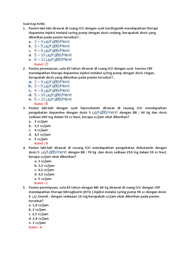 Soal UTS GADAR S1 Kep BL | PDF