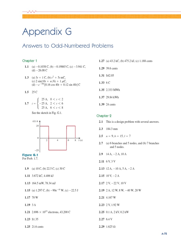 Appendix G: Answers To Odd-Numbered Problems | PDF | Computer Science | Analog Circuits