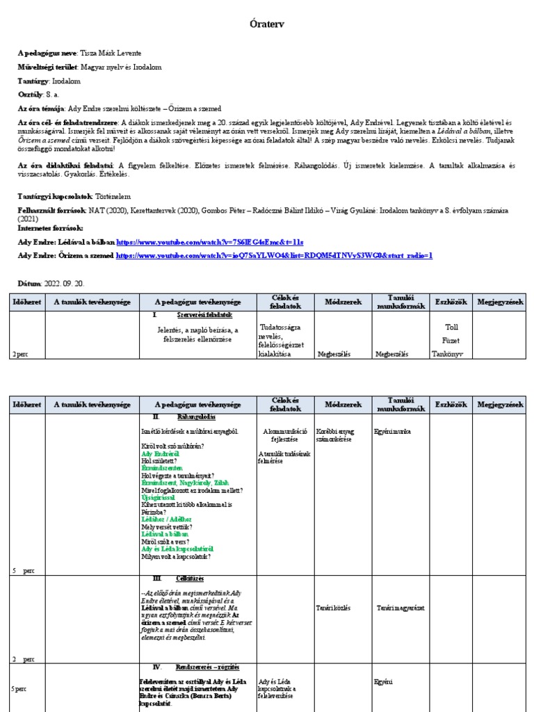 TML Ady Endre Őrizem A Szemed | PDF