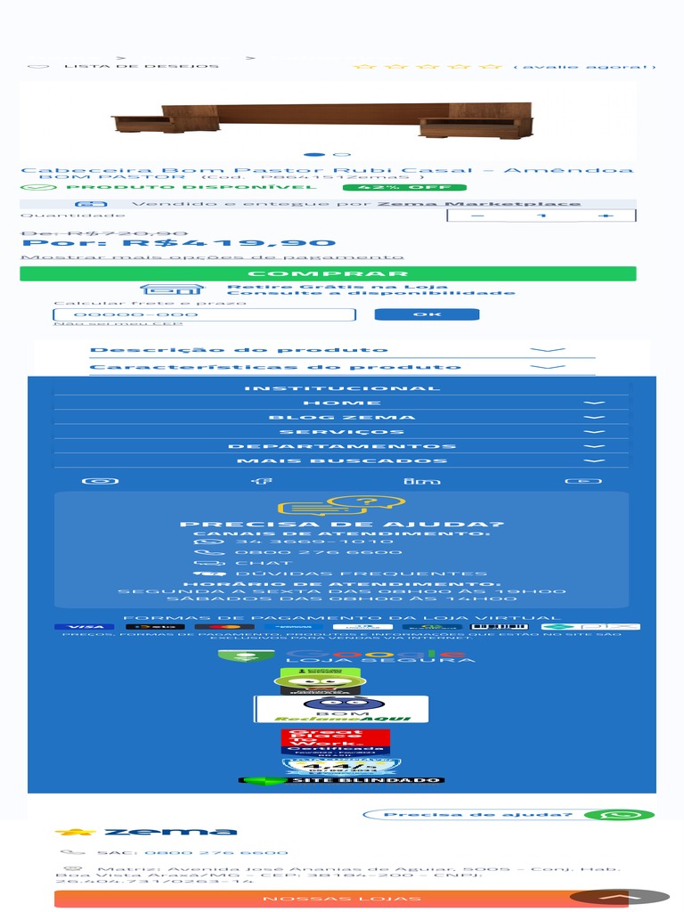 Cabeceira Bom Pastor Rubi Casal AmêndoaP8641S1ZemavariantName X ...