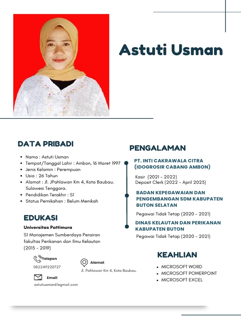 Astuti Usman: Data Pribadi Pengalaman | PDF