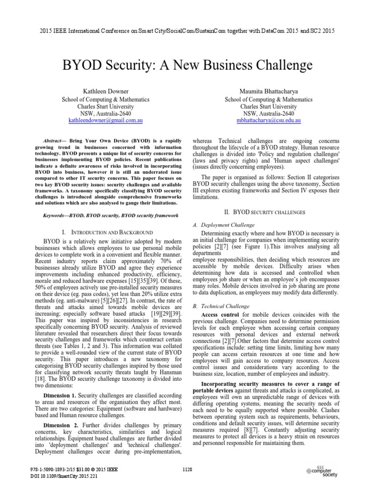 BYOD Security A New Business Challenge | PDF | Antivirus Software | Computer Security