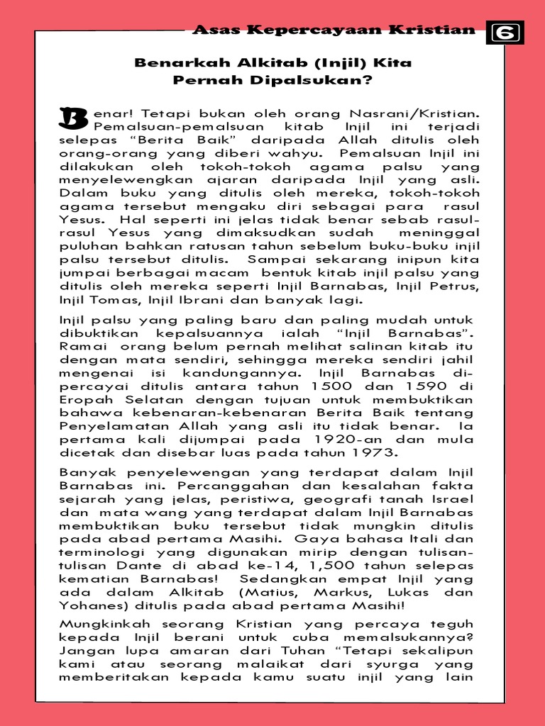 Pemalsuan Kitab Injil dan Bukti Sejarah | PDF