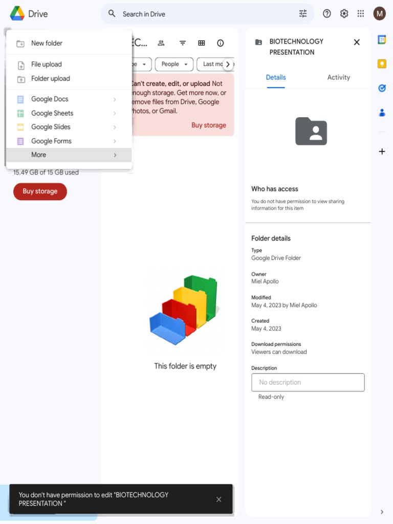 Biotechnology Presentation - Google Drive | PDF | Data Management | Software Development