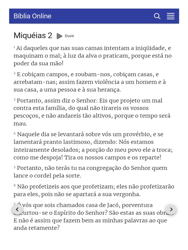 Miquéias 2 - ACF - Almeida Corrigida Fiel - Bíblia Online | PDF