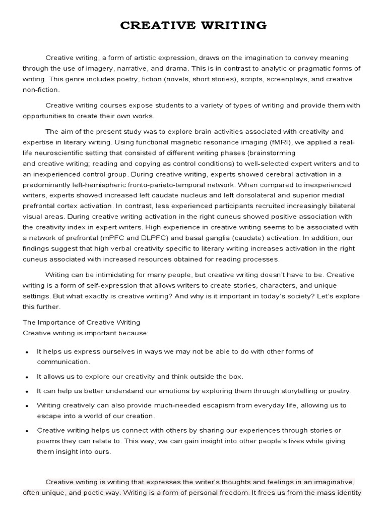 Culminating (Creative Writing) | PDF | Creative Writing | Creativity