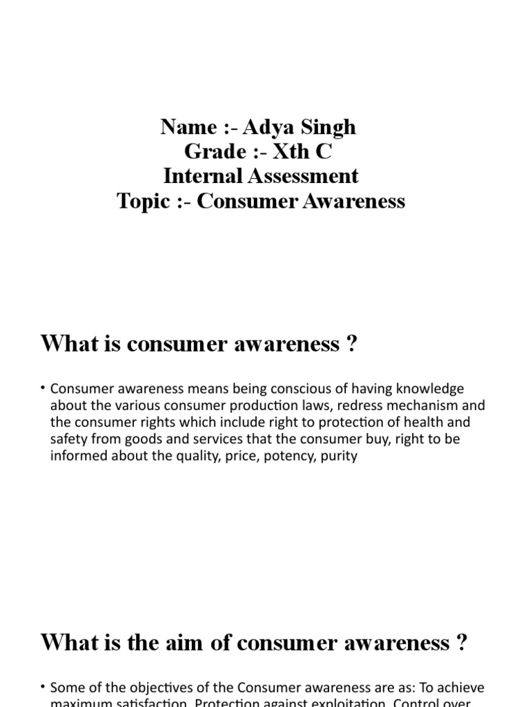 Consumer Awareness | PDF