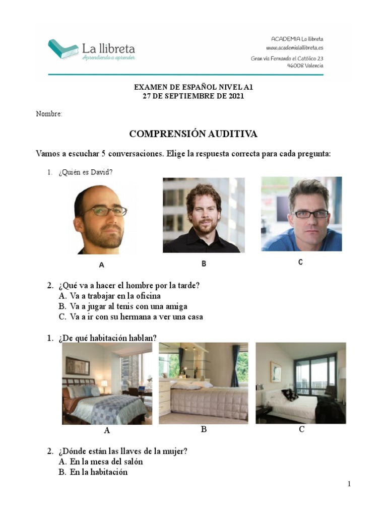Examen A1 27 Septiembre | PDF