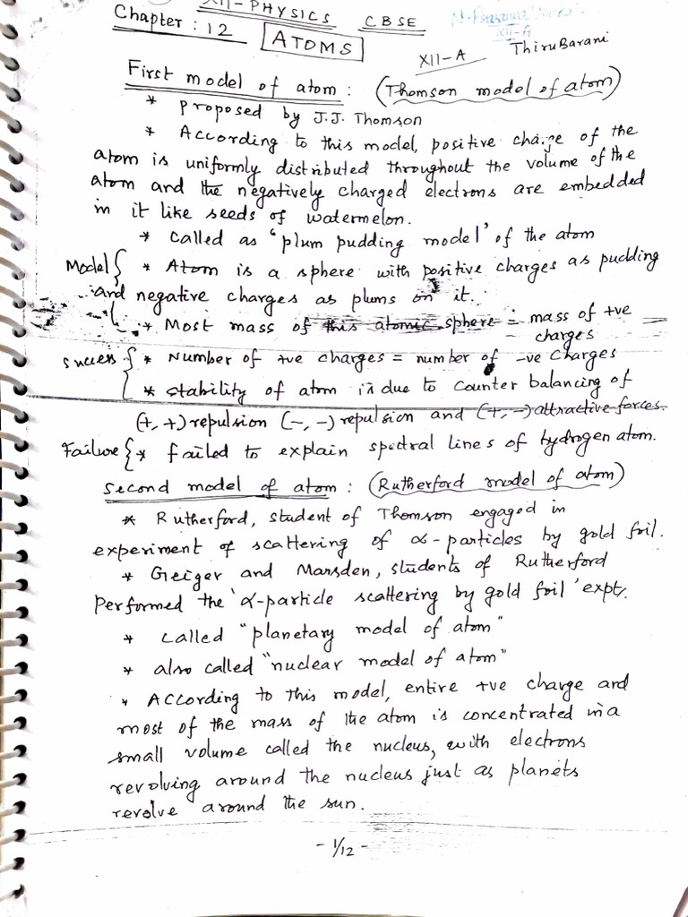 Chapter-12 Atoms | PDF | Theoretical Physics | Quantum Mechanics