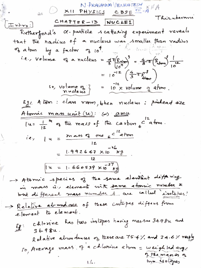 Chapter-13 Nuclei-Theory | PDF | Physical Sciences | Electromagnetism