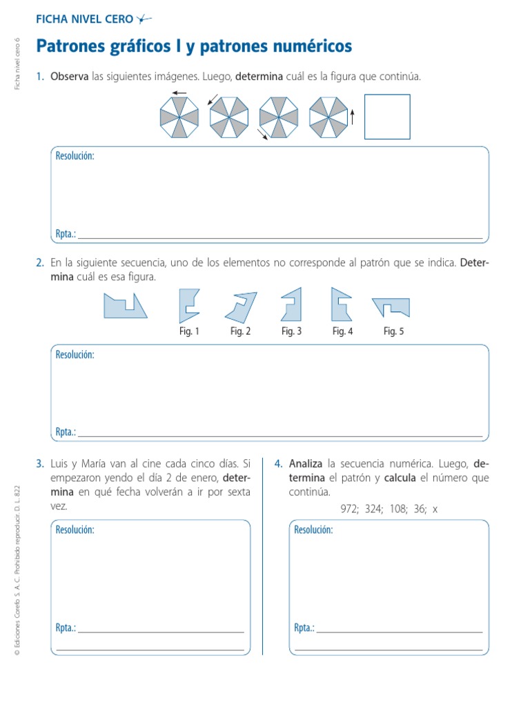 F0 - Patrones Gráficos I y Patrones Numéricos | PDF